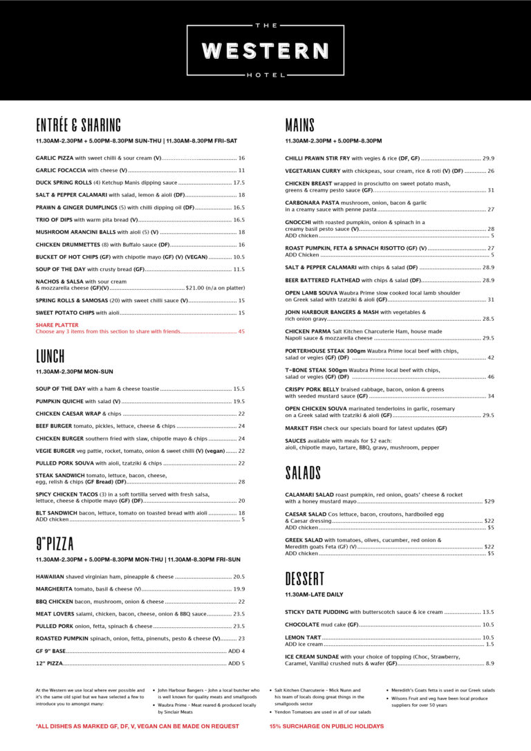 Eat - The Western Hotel - Great Food, Cold Beer, Beer Garden and TAB in ...